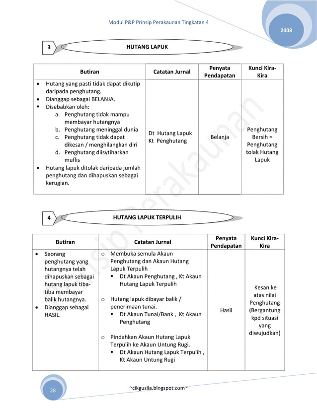 Nota tingkatan 4 prinsip akaun | PDF