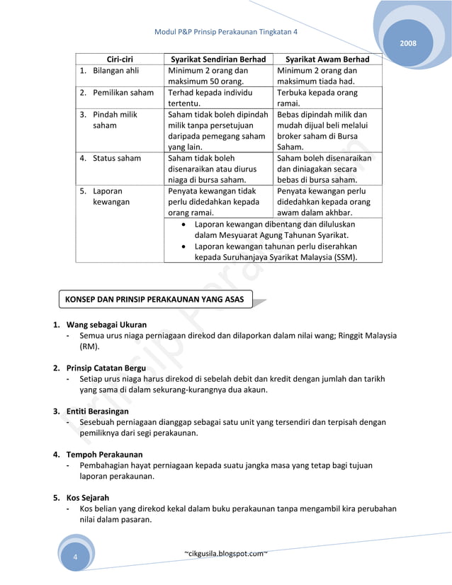 Nota tingkatan 4 prinsip akaun | PDF