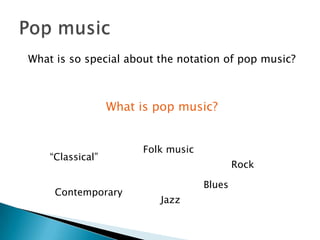 Notating pop music | PPTX | Contemporary Hits/Pop/Top 40 | Music