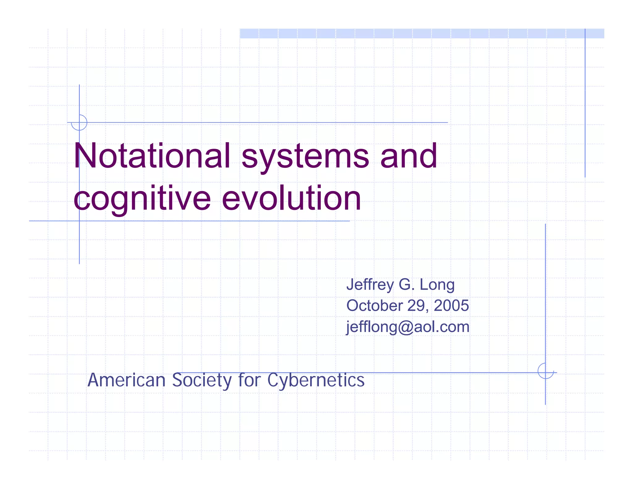 Notational systems and cognitive evolution | PDF