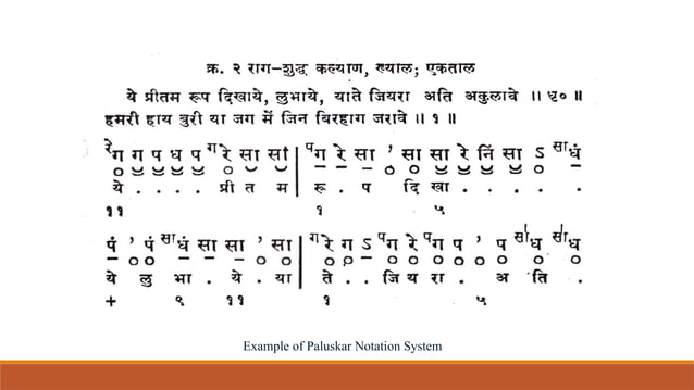 Notation System Mita Poddar.pptx Hindustani Classical Music Vocal | PPT