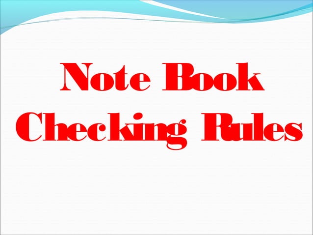 Note Books Checking procedure | PPT | Homework and Study | Education