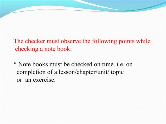 Note Books Checking procedure | PPT | Homework and Study | Education