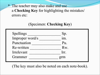 Note Books Checking procedure | PPT