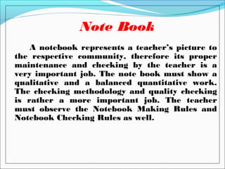 Note Books Checking procedure | PPT
