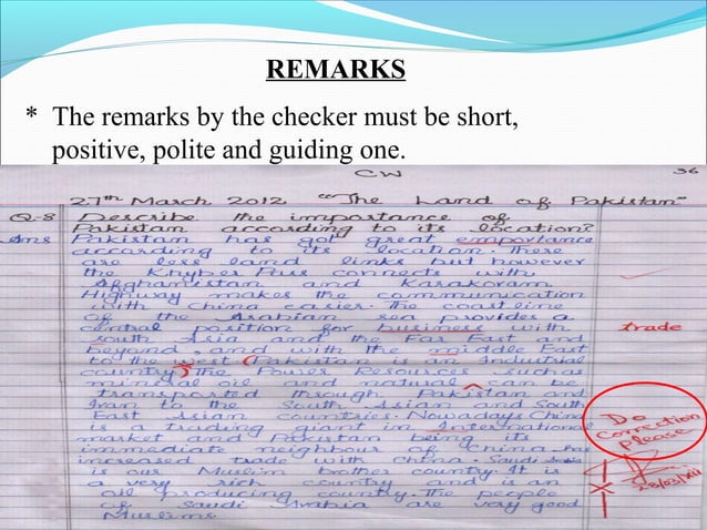 Note Books Checking procedure | PPT | Homework and Study | Education