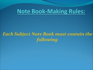 Note Books Checking procedure | PPT