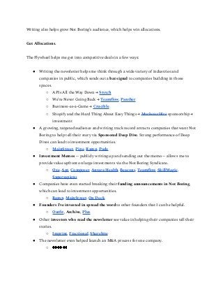 Not Boring Capital - Fund I Memo - VC Pitch Deck Examples | PDF