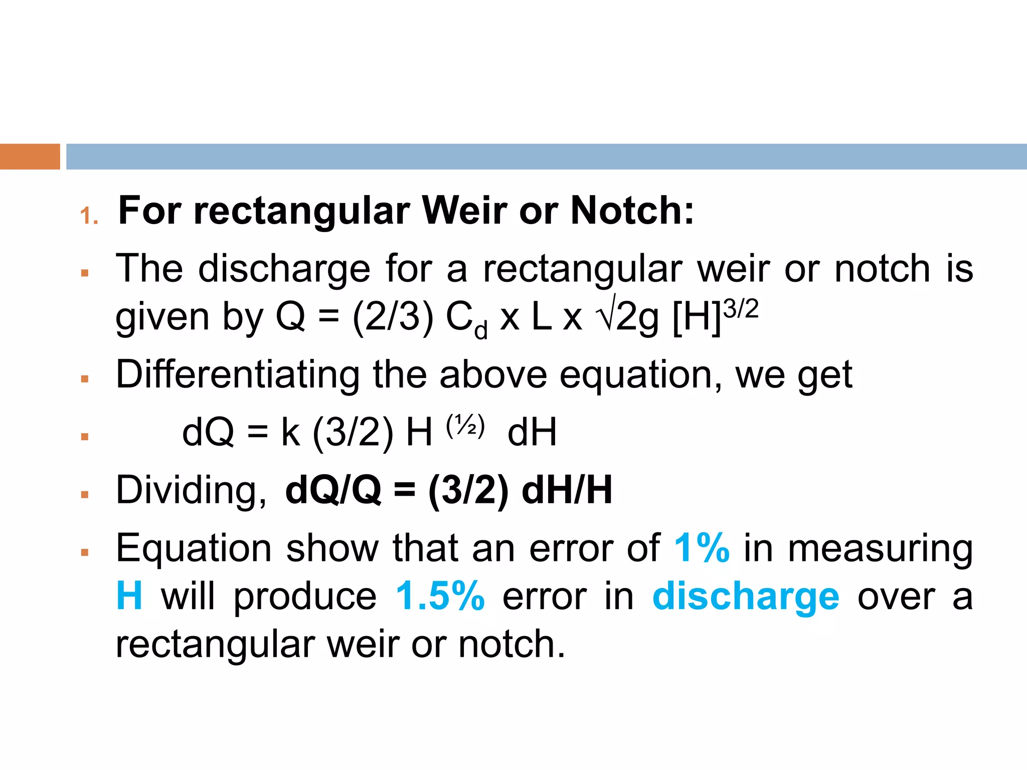 Notches and weir | PPTX