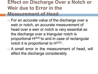 Notches and weir | PPTX