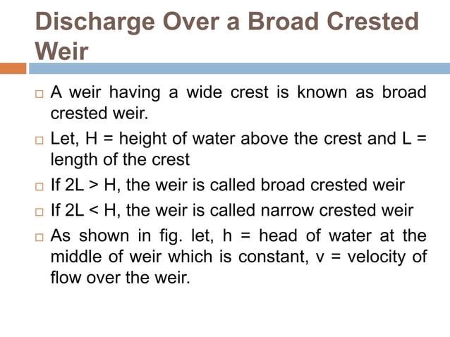 Notches and weir | PPTX | Physics | Science
