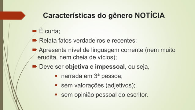 Notícia gênero textual