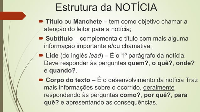Notícia gênero textual