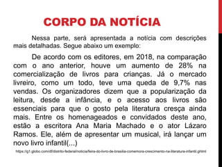 Estrutura e Características da Notícia: Guia Completo com Exemplo ...