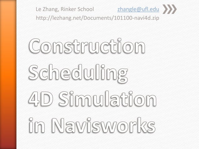 Bim Construction Scheduling 4d Simulation In Navisworks Pptx 3 D Graphics Computer