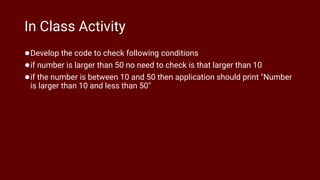 Java if else condition - powerpoint persentation | PPTX