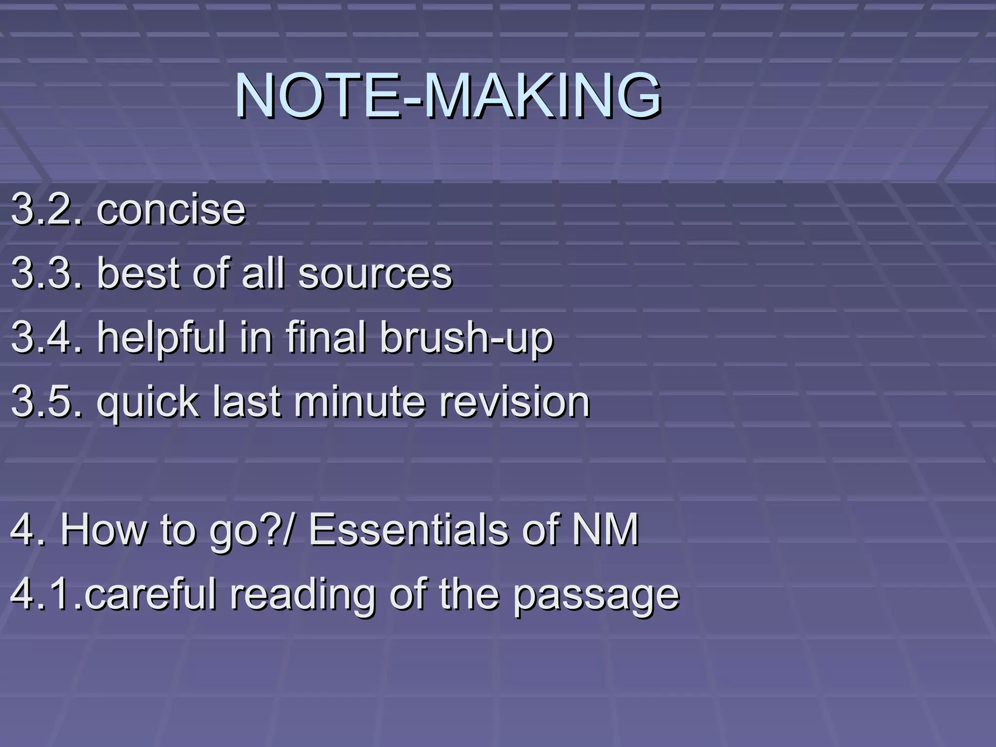 Note making | PPT