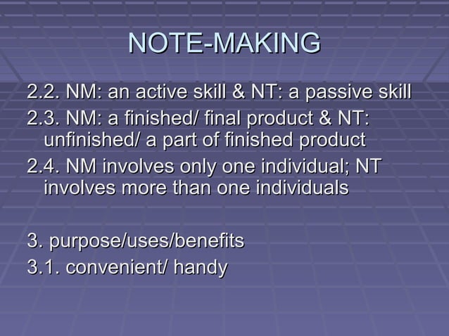 Note making | PPT