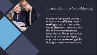 Note-Making- business-conversations..... | PDF