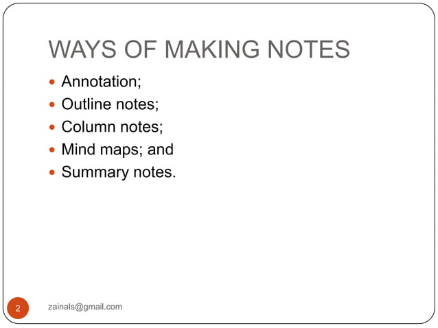 Note making and note-taking skills | PPTX