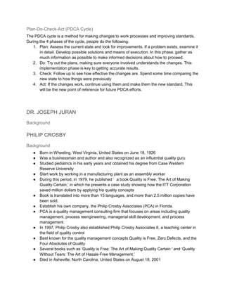 Note of Quality and Change Management MGMT 5212 | PDF