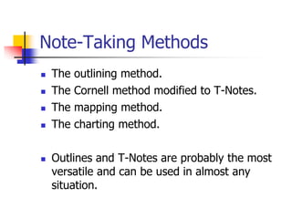 Note taking | PPT