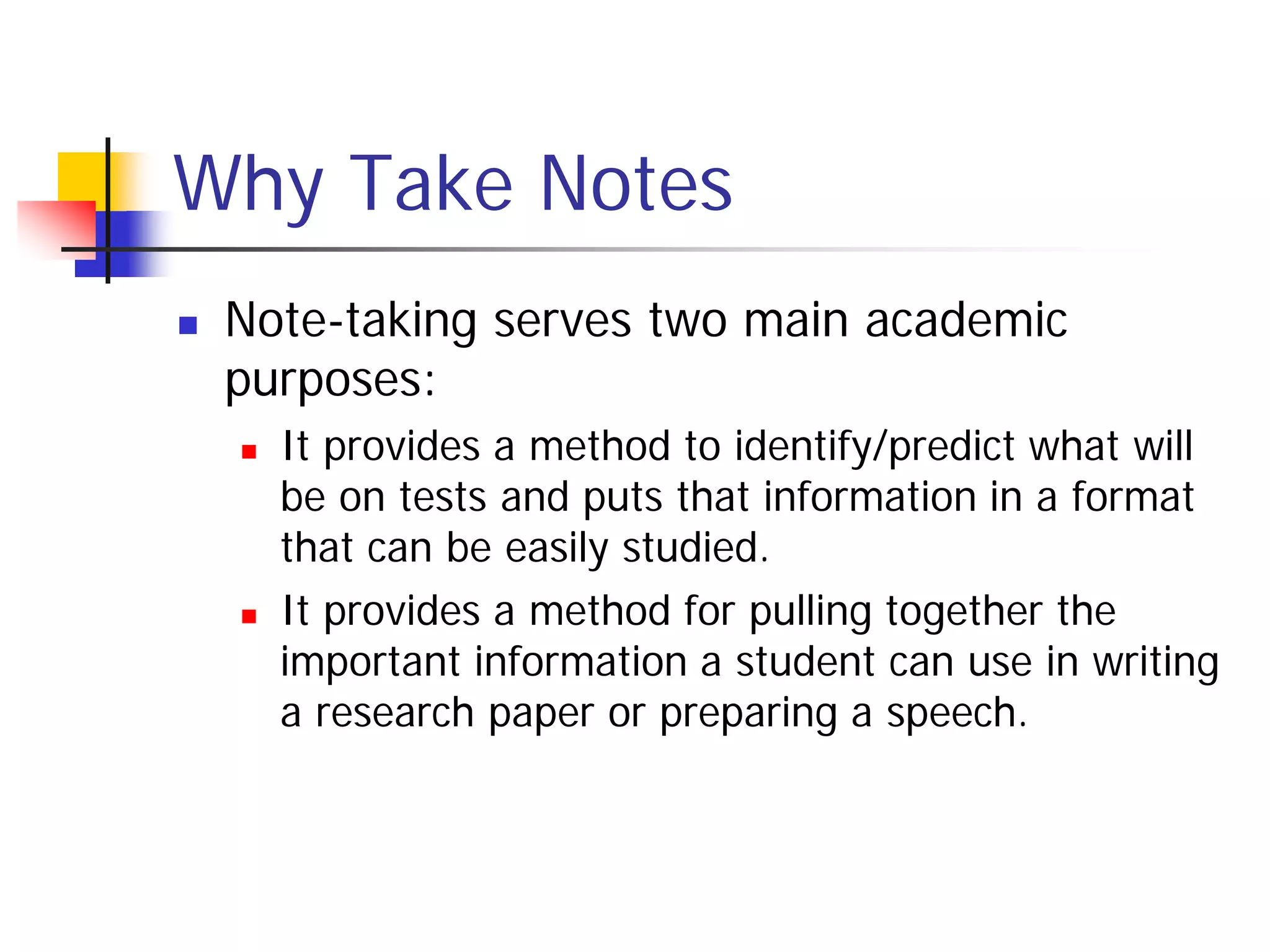 Note taking | PDF