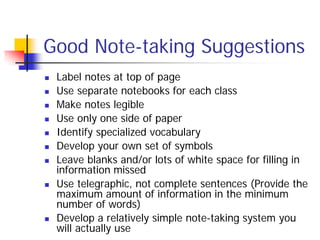 Note taking | PPT