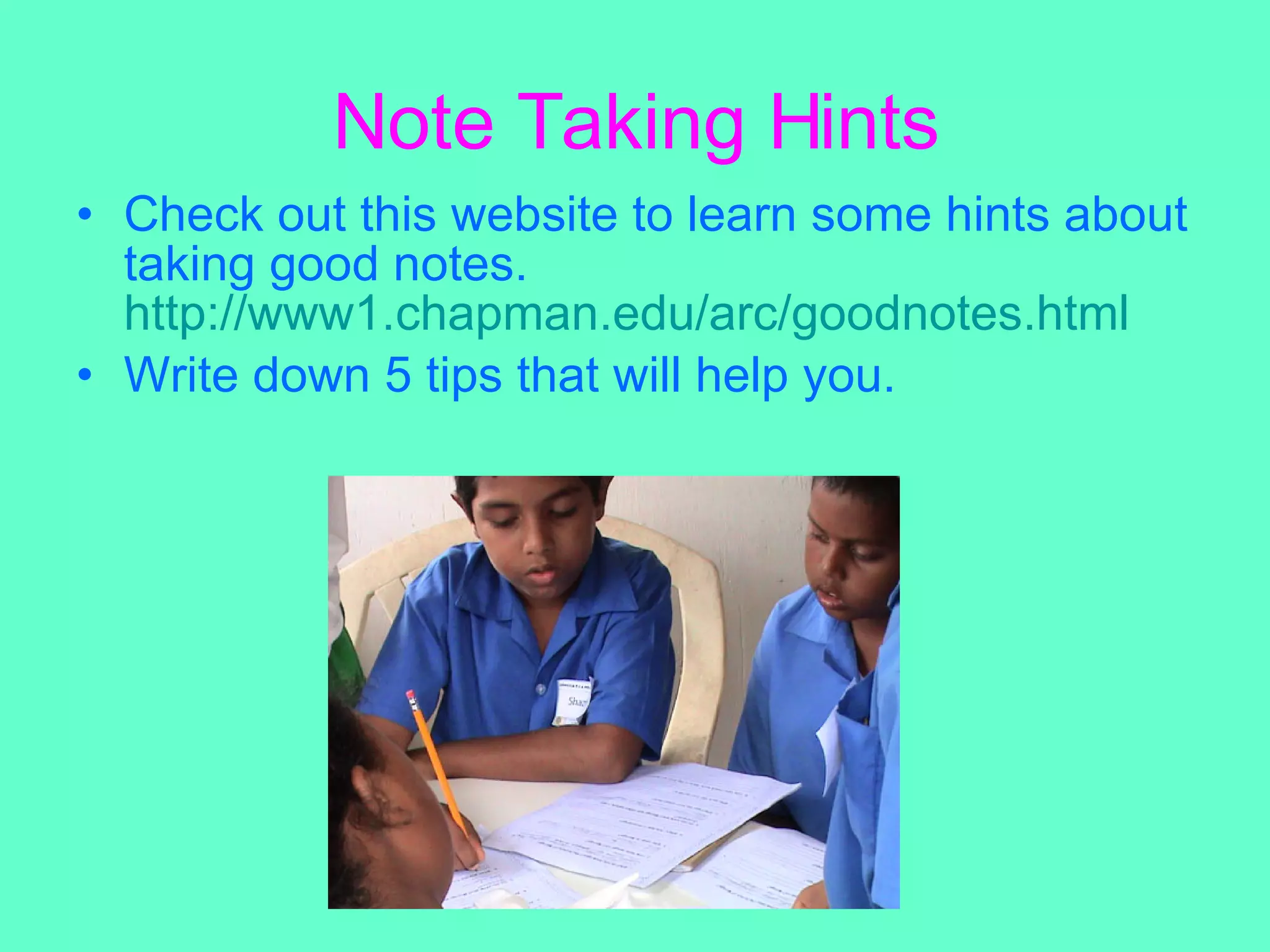 Note Taking | PPT