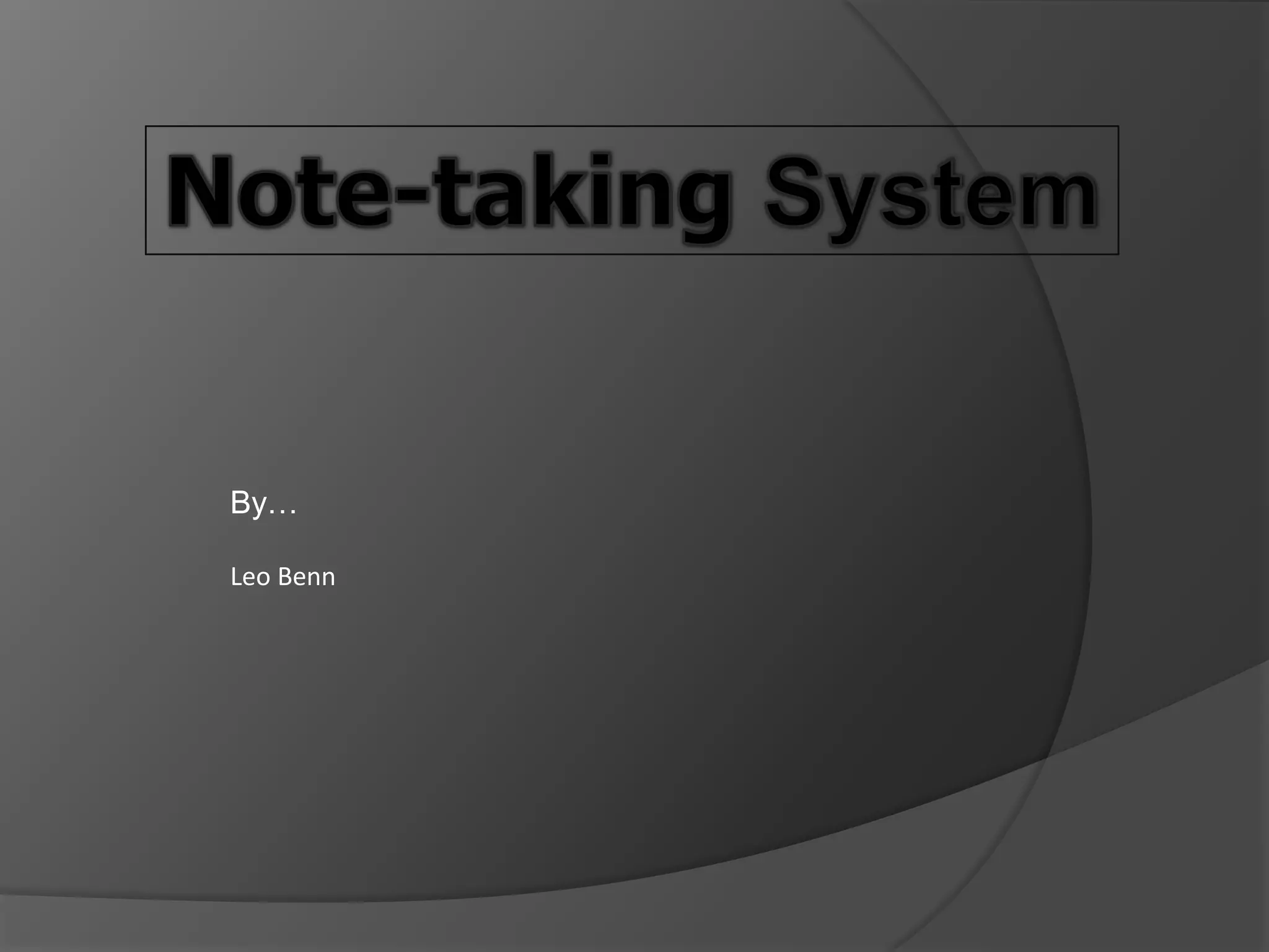 Note taking and note making | PPT