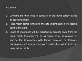 Note taking and note making | PPTX