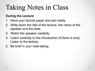 Note taking | PPTX