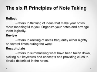 Note taking | PPTX