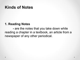 Note taking | PPTX