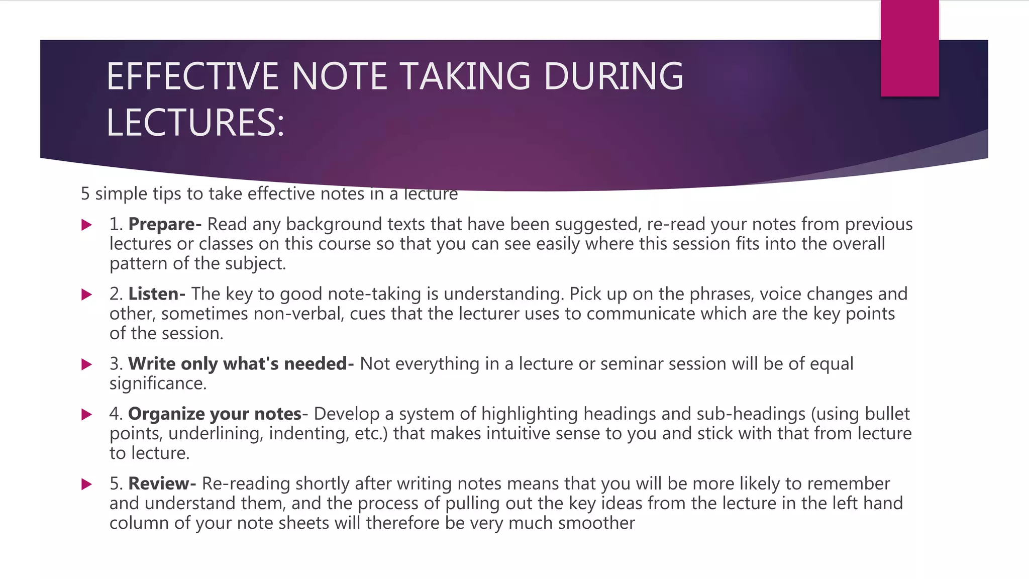 Note taking Effectiveness Listeninng Skill | PPTX
