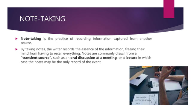 Note taking Effectiveness Listeninng Skill | PPT