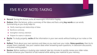 Note taking Effectiveness Listeninng Skill | PPTX
