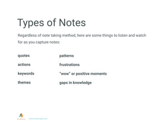The Essential Guide to User Research Notes | PPT