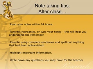 Note taking skills | PPT