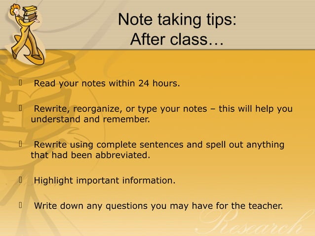 Note taking skills | PPT | Homework and Study | Education