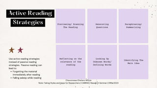 Note-Taking Styles and Apps For Researchers | PDF
