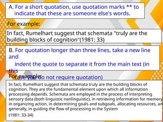 NOTE-TAKING TECHNIQUES Directly Quoting, Remember the following points ...