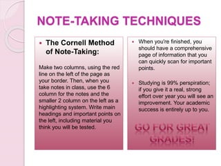 Note-Taking Techniques | PPTX