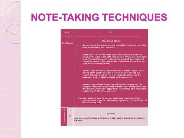 Note-Taking Techniques | PPTX