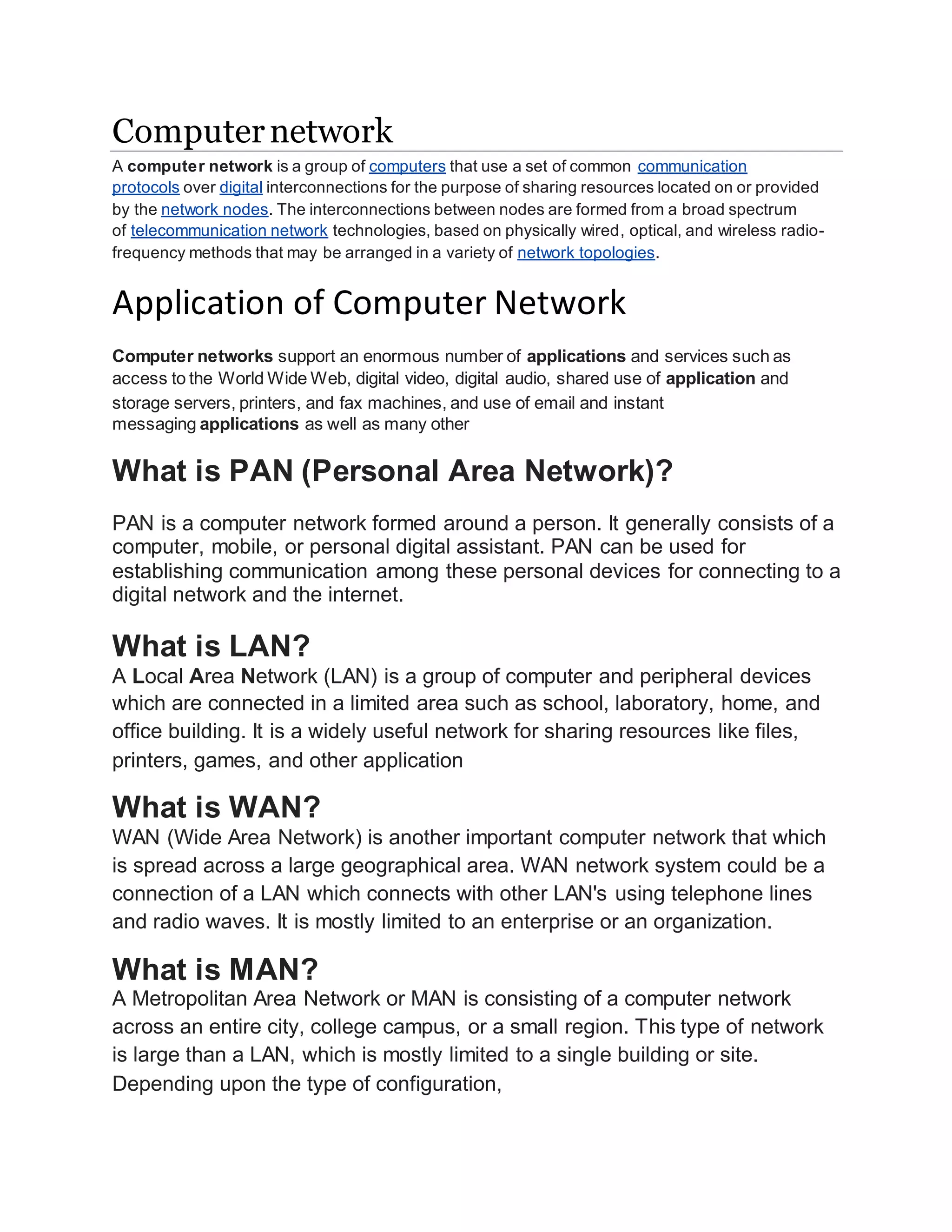 COMPUTER NETWORK | DOCX