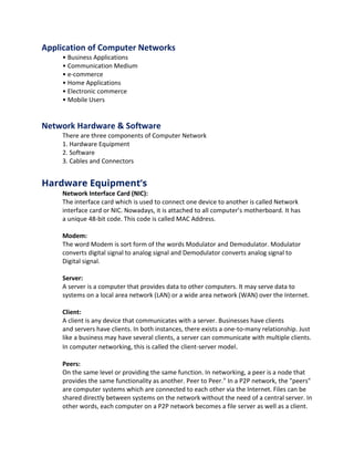 Note: Introduction to Computer Networks | PDF