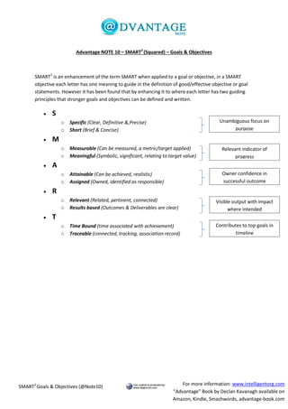 Improve SMART Objectives (SMART-Squared) | PDF