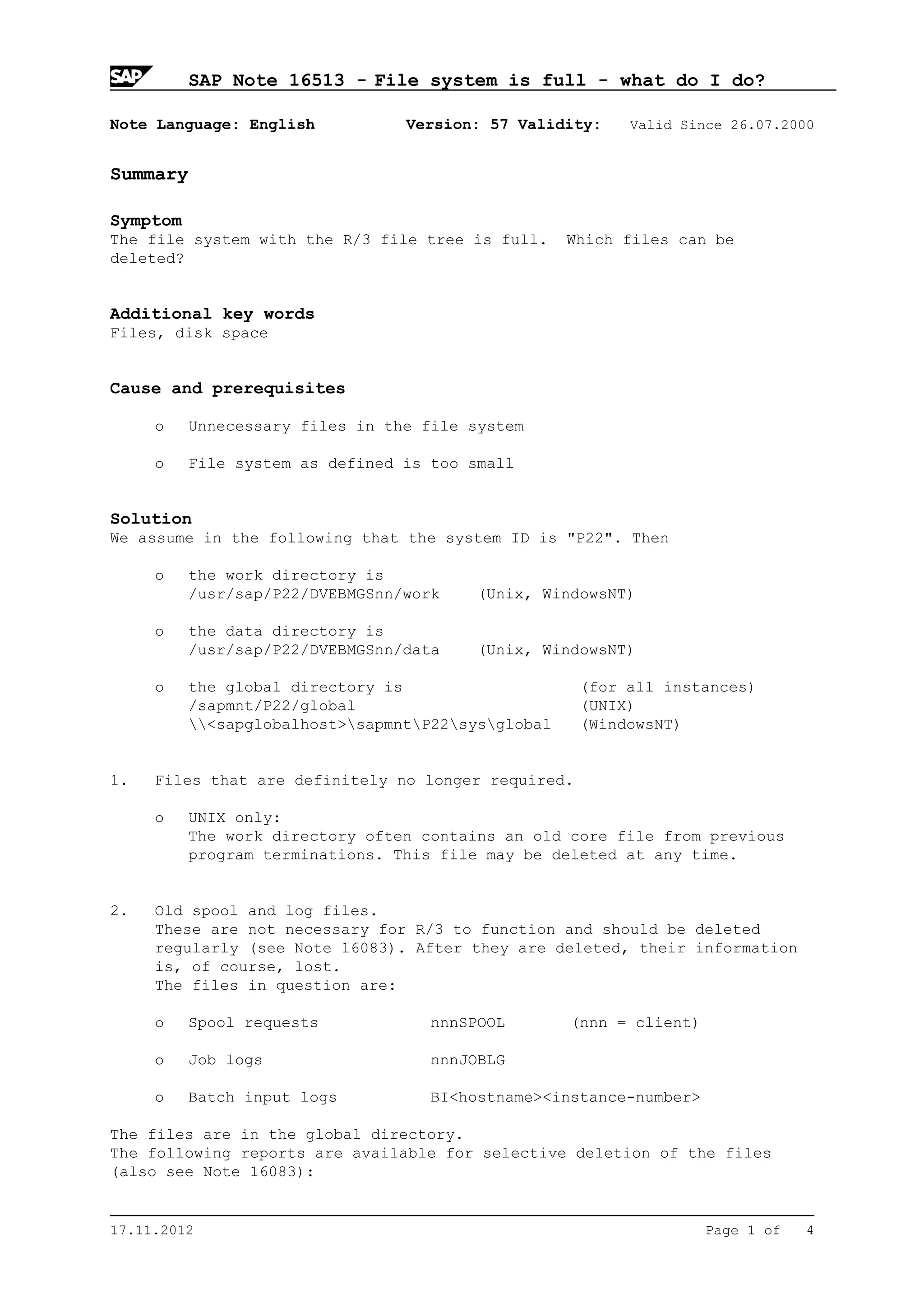 File system is full - what do i do | PDF