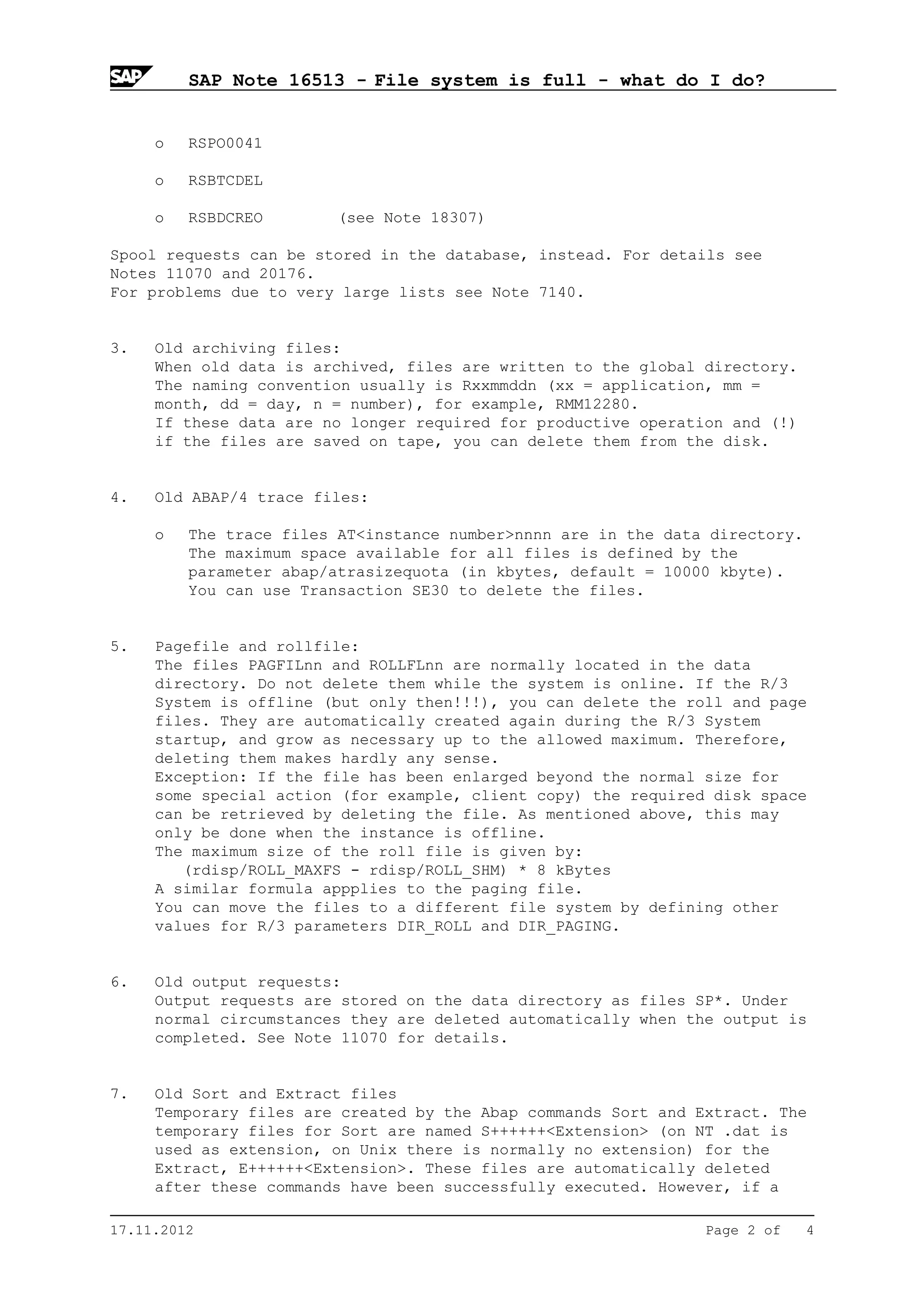 File system is full - what do i do | PDF
