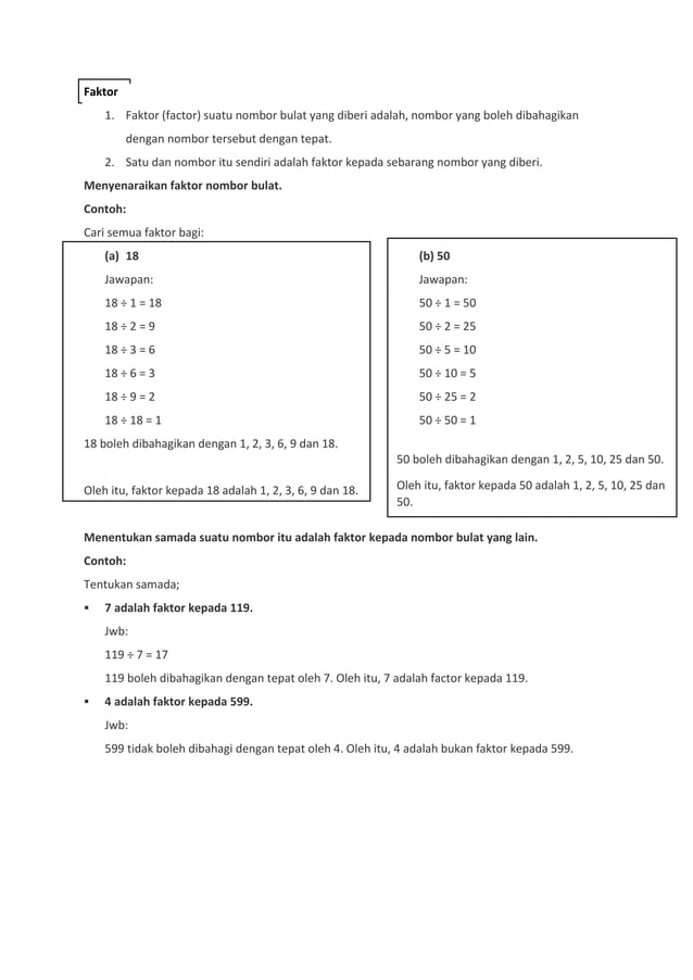 matematik tingkatan 1 (nota 1) | PDF